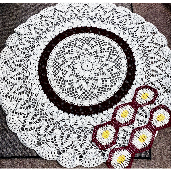 Handmade | Kitchen | Handmade Crocheted Table Clothtabletop Decor With ...